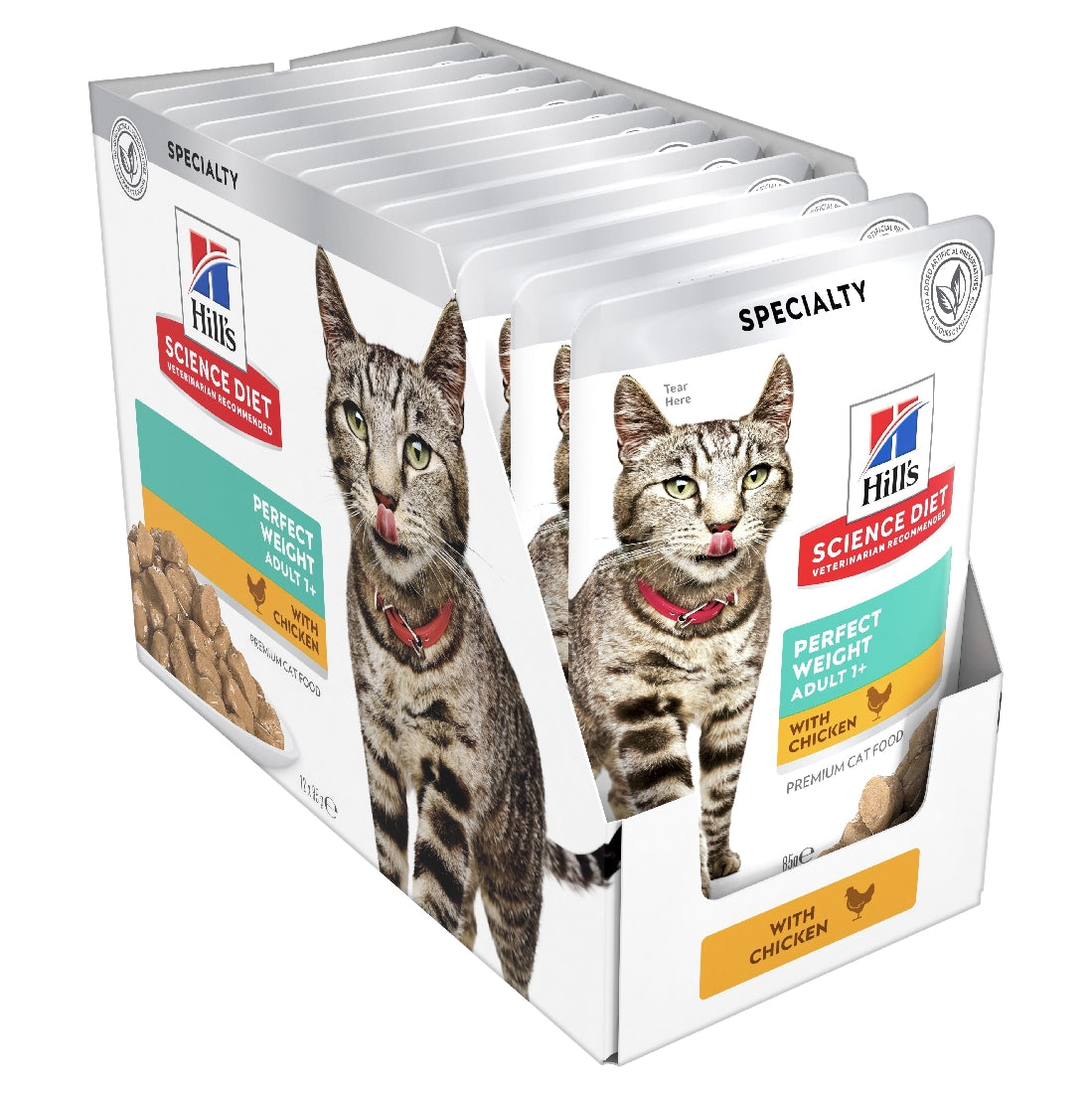 Pack Of 12 x HILLS SCIENCE DIET SACHET ADULT PERFECT WEIGHT 85G ...